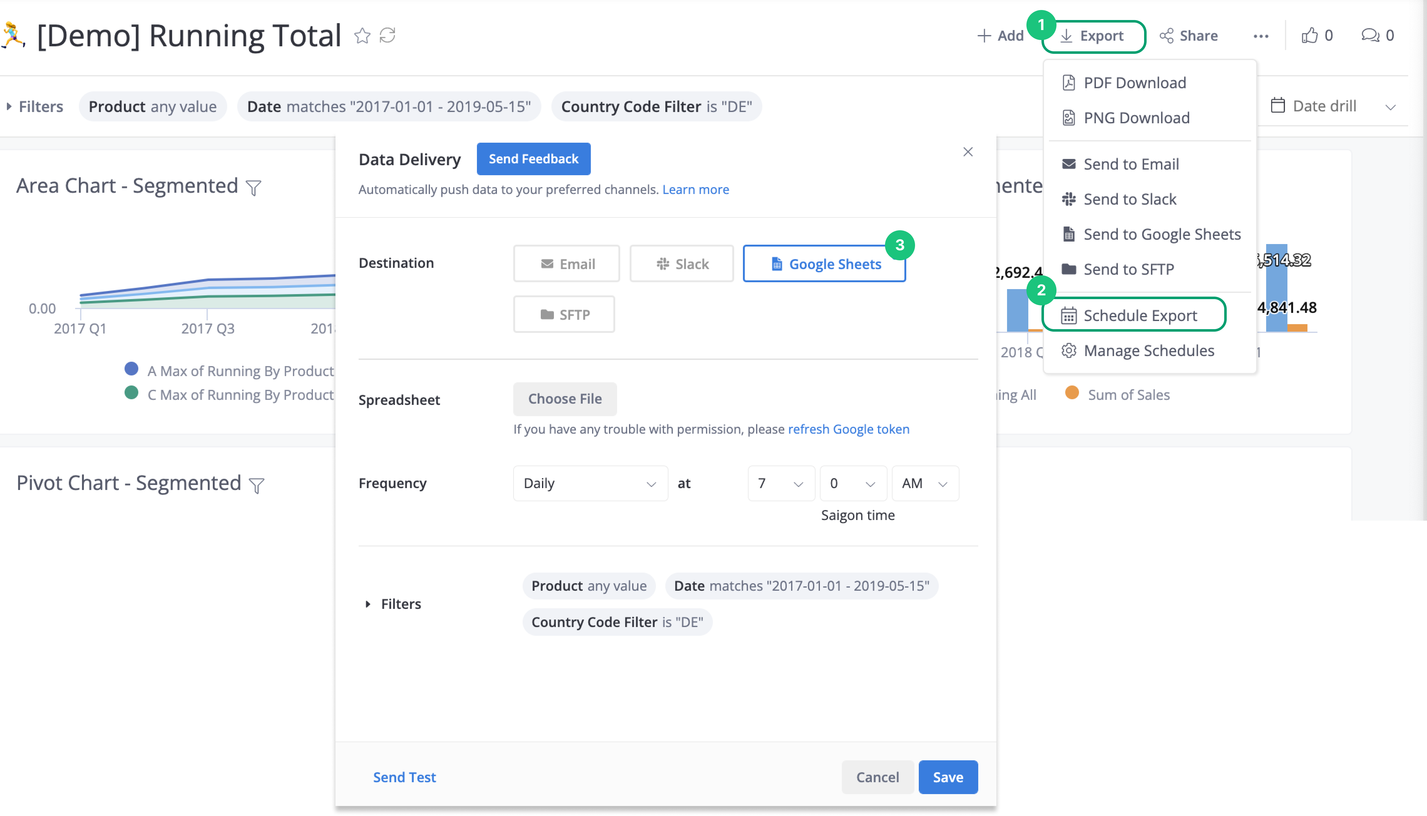 Export Reports To Google Sheets Holistics Docs